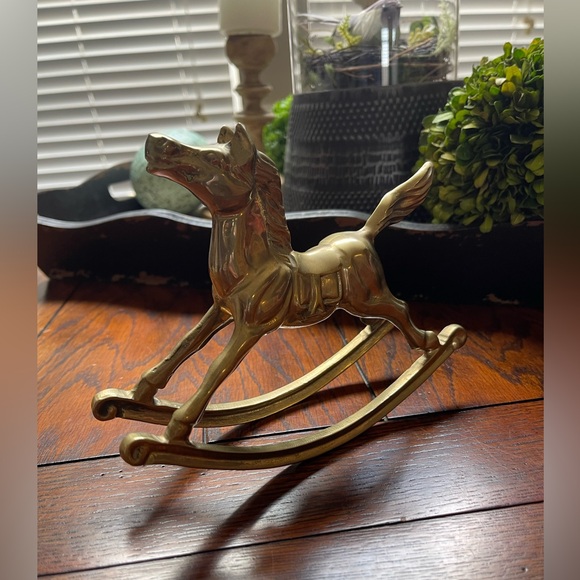 Vintage | Accents | Vintage Solid Brass Rocking Horse Metal Figurine 6 ...